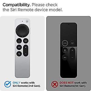 Spigen Silicone Fit Designed for Apple TV 4K 2021/2022 Siri Remote Anti-Slip Shockproof Case Compatible with AirTag - Black