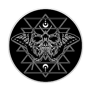 Witch Wiccan Mysticism Moth Butterfly Crescent Moon Occult PopSockets Swappable PopGrip