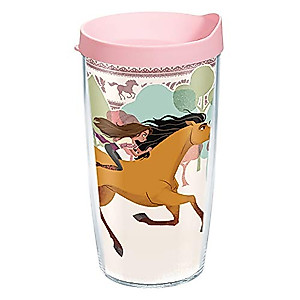Tervis Made in USA Double Walled Universal DreamWorks Spirit Untamed Insulated Tumbler Cup Keeps Drinks Cold & Hot, 16oz, Clear