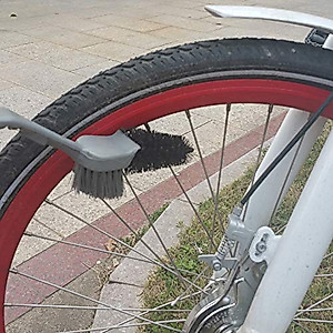 Coralpearl Alloy Wheel Cleaning Scrub Brush Wire Tire Rim Detailing Cleaner Tool With Bottle Brush,Scrubber and Scraper for Washing Car,Bicycle,Motorcycle,Auto