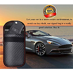 Upgraded Faraday Bag for Key Fob (2 Pack),Premium Faraday Key Fob Protector– Car RFID Signal Blocking, Car Security Protection Pouch, Anti-Theft Pouch, Anti-Hacking Case Blocker-Black.