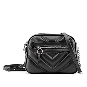 MAXWISE Women Zipper Pocket Crossbody Bag Shoulder Purse Fashion Travel Bag with Multi Pockets (Black)