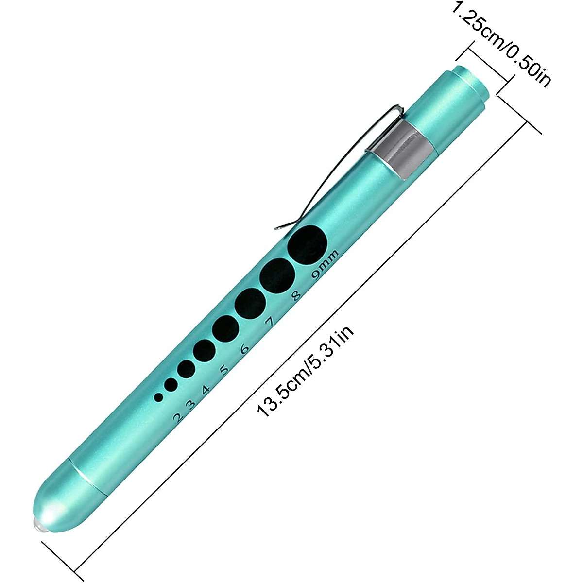 AOICRIE Diagnostic Medical Penlight, Mini Reusable LED Penlight Flashlight Pen Torch, Torch Doctor Nurse Emergency Pen Light with Pupil Gauge and Ruler
