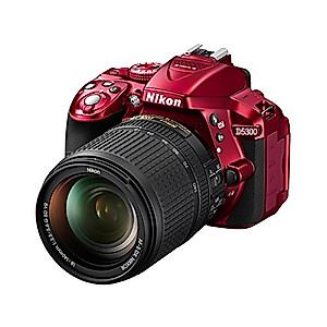 Nikon D5300 24.2 MP CMOS Digital SLR Camera with 18-55mm f/3.5-5.6G ED VR II Auto Focus-S DX NIKKOR Zoom Lens (Red)