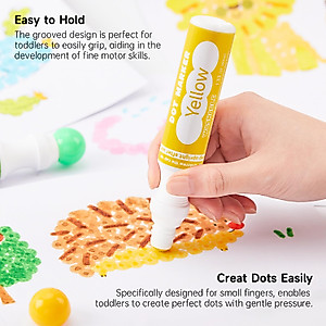 Shuttle Art Dot Markers, 14 Colors Bingo Daubers with 135 Patterns, 5 Activity Books, Educational Set With Art Activities,Non-Toxic Washable Coloring Markers