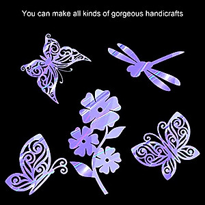 Quera 15pcs Iridescent Cellophane Wrap Paper Sheets Cellophane Wrap Roll Clear Flower Wrapping Packaging Paper,for Birthday Christmas Gift Candy Craft Flower 23'' x 23''(Purple)