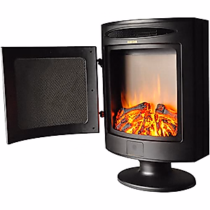 Cambridge 20 In. Free Standing Electric Fireplace, 1500W, with Realistic Log Display, and Adjustable Heater