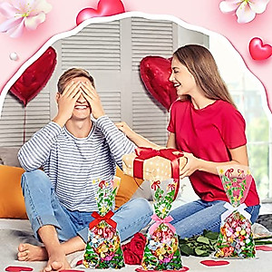 120 Pcs Easter Twist Bow Satin Twist Tie Bows Fabric Bows for Crafts Polyester Craft Bows Decorating Ribbon Bows Gift Wrap Bows for Candy Bags Decoration (Rose Red, Pink, Red, White)