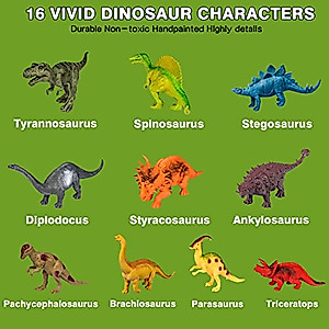 Dinosaur Toys Playset with Activity Play Mat for Kids,Realistic Dinosaur Figures, Trees,Creating a Dino World Including, Birthday Gift for Boys and Girls Ages 3 4 5 6 Years Old