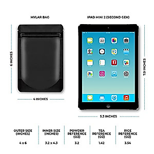 100 Pcs Mylar Bags 4x6 Resealable Mylar Food Storage Bags With LABELS Mylar Ziplock Bags Smell Proof Bags resealable bags for small business Air Tight Herb and Food Storage Food and Lip Gloss, Jewelry, Eyelash Packaging Self Sealing Storage Supplies (Matt