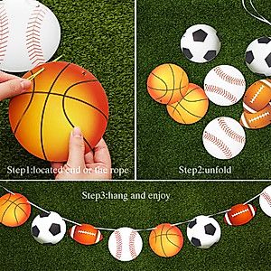 6 Pcs Sports Theme Banner Sports Garland Sports Birthday Party Decorations Sports Hanging Banners Bunting for Sport Party Supplies