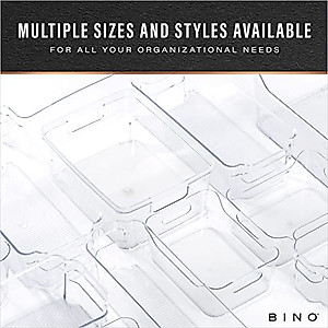 BINO | Plastic Organizer Bins, Small - 2 Pack, Clear | The SOHO Collection | Multi-Use Organizer Bins | Pantry Organizer & Freezer Organizer | Plastic Storage Container | Bins for Home & Kitchen Org