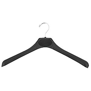 NAHANCO 2463 Wide-Shouldered Plastic Jacket Hangers, 18", Black (Pack of 50)