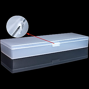 Qeuly 4 Pack 7.2" x 2.5" x 0.98" Small Rectangle Plastic Case Mini Storage Containers with Hinged Lids Translucent Matte Plastic Organizer Box for Small Items Craft Supplies (Translucent)