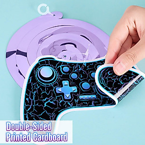 WERNNSAI Video Game Hanging Swirls - 21 PCS Video Game Party Decorations for Kids Boys Gamer Birthday Party Ceiling Window Door Decors Hanging Whirls Streamers for Gaming Night Party Supplies