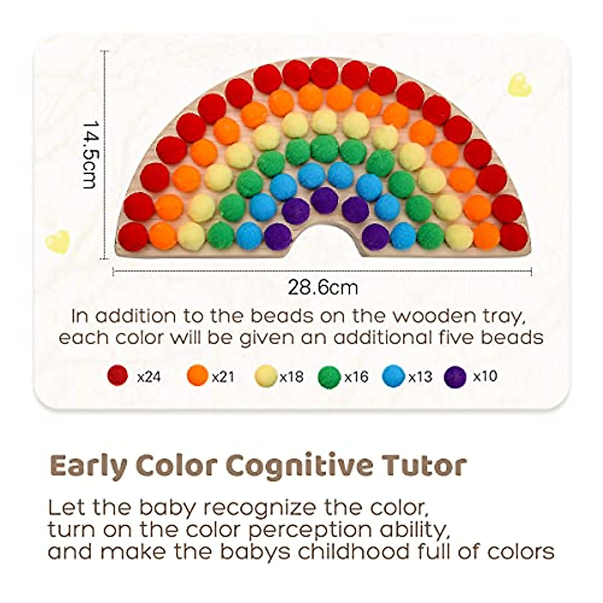 bopoobo Wooden Peg Board Beads Game Rainbow Clip Bead Puzzle Montessori Sorting Toys Counting Matching Game Beads Early Education Board Game Fine Motor Skill Montessori Toys for Toddlers