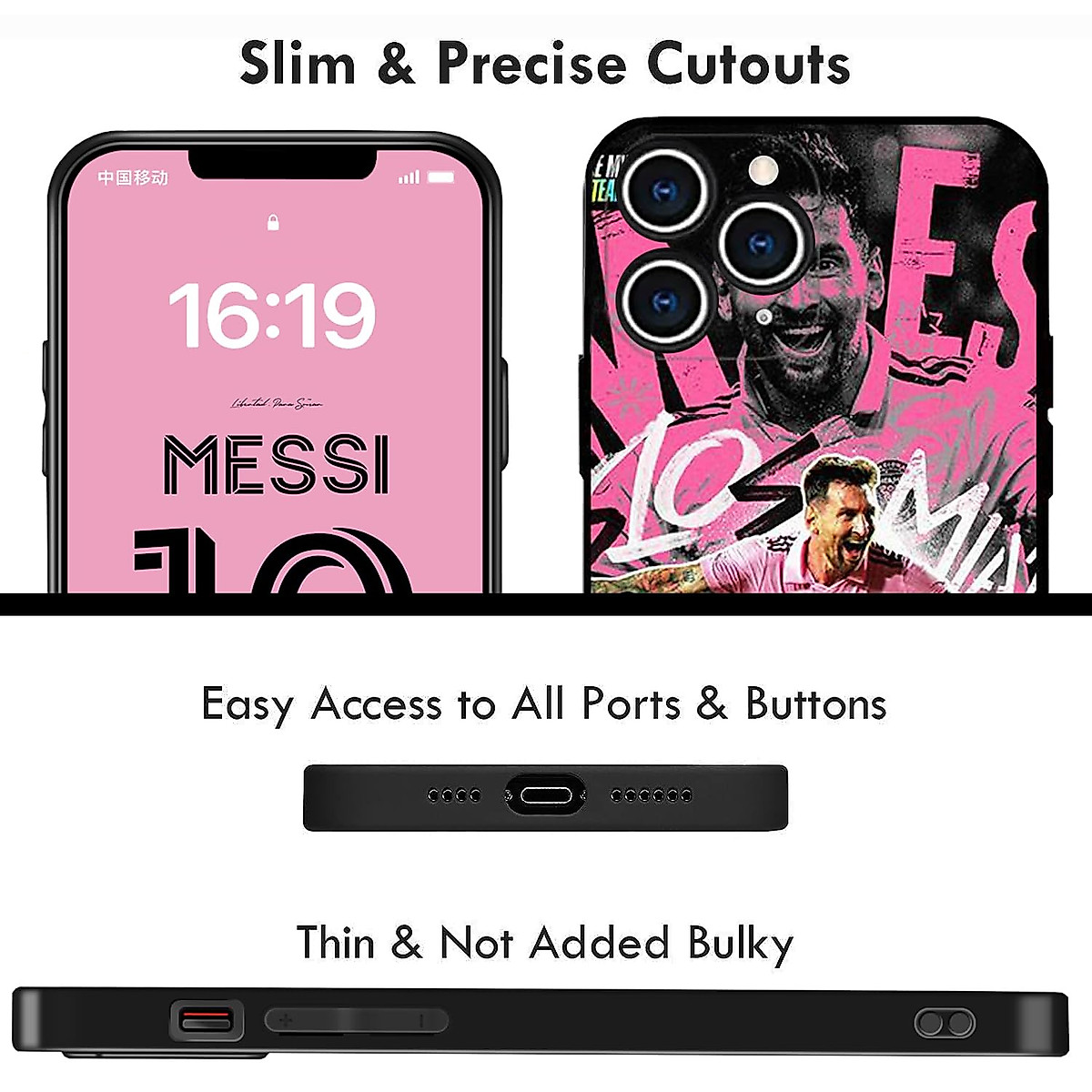 ZERMU for iPhone 14 Pro Max Case, Lione%l Mess%i Inter Soccer Miam-i #10 Fashion Full Protection Soft Silicone TPU Shock Absorption Bumper Slim Fit Protective Cover Phone Case for iPhone 14 Pro Max