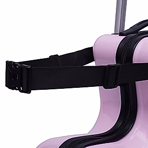 Kids Luggage with Wheels and Ride-On Feature- Portable Children's Travel Thickening Trolley Suitcase - Aluminum Alloy Drawbar - 110lb Load Bearing - for Toddlers and Kids Aged 2-6 Years (Pink)