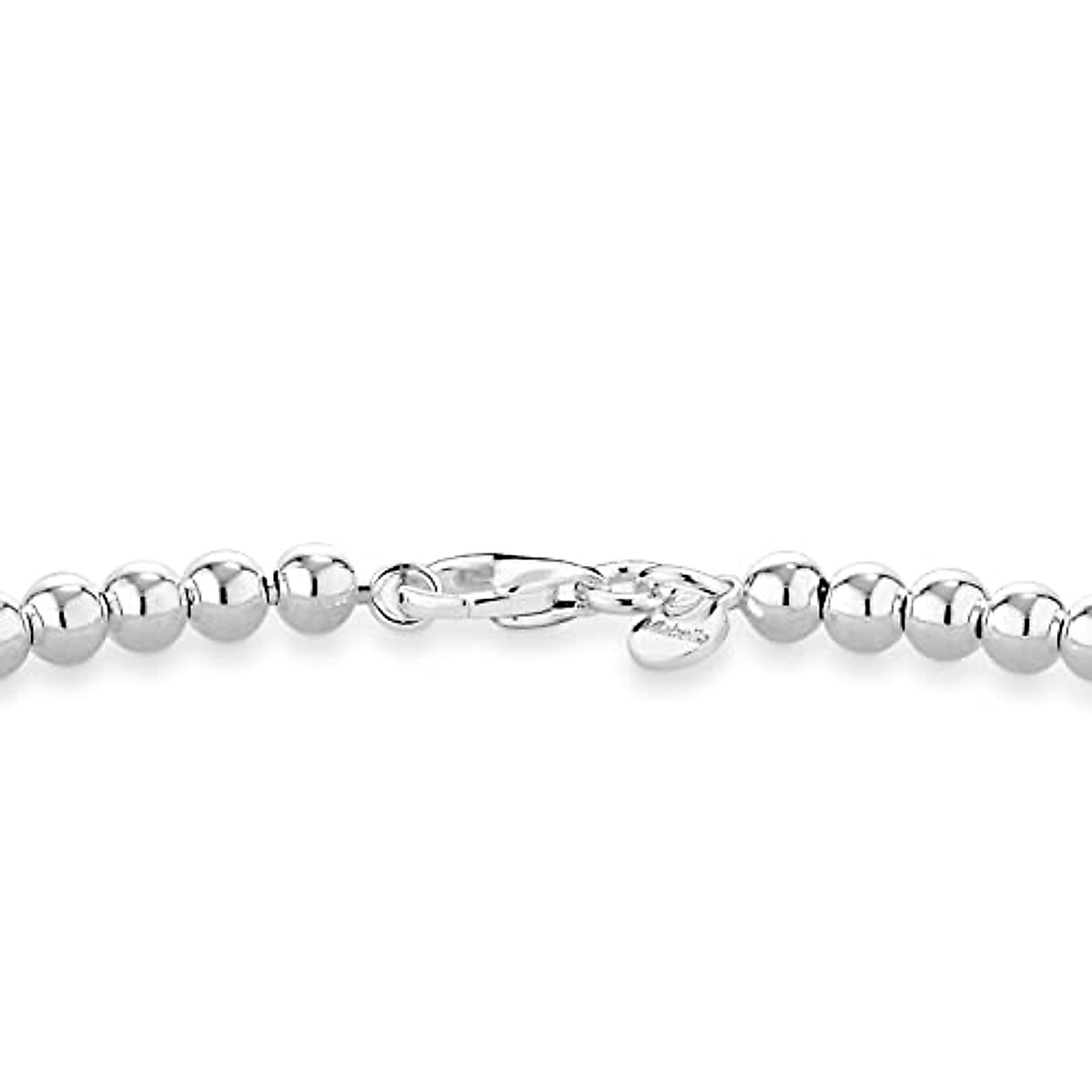 Miabella 925 Sterling Silver Italian Handmade 4mm Bead Ball Strand Chain Bracelet for Women 6.5, 7, 7.5, 8 Inch Made in Italy (7.00 Inches)