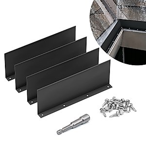 Flamorrow 4 Pack Aluminum Gutter Valley Splash Guards, Rainwater Roofing Gutter Guard, Straight Gutter Splash Guard for Flat Shingle Roofs, Valley, Corner, Black