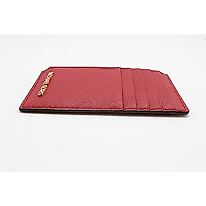 Michael Kors Jet Set Travel Top Zip Card Case Wallet Coin Pouch Chili Red