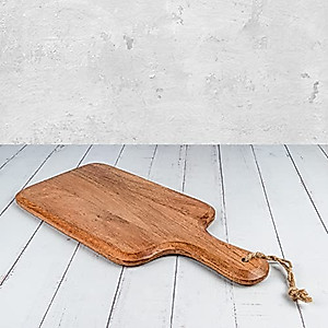 Samhita Acacia Wood Cutting Board, for Meat, Cheese, Bread, Vegetables & Fruits, with Grip Handle (15" x 7")