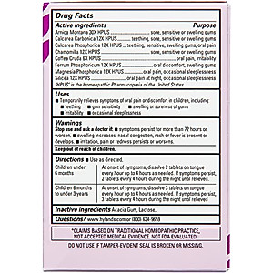 Hyland’s Naturals Baby Nighttime Soothing Tablets with Chamomilla, Natural Relief of Oral Discomfort, Irritability, and Swelling, 125 Count