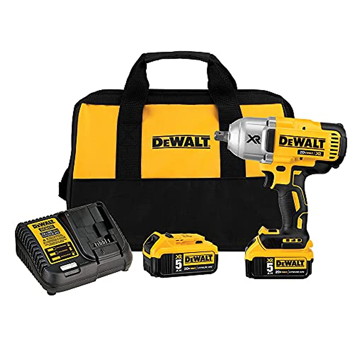 DEWALT 20V MAX* XR Cordless Impact Wrench Kit with Detent Anvil, 1/2-Inch (DCF899P2)