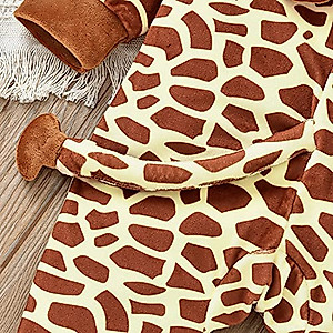 Aalizzwell Baby Giraffe Romper, Infant Boys Girls Animal Romper Hooded Romper Jumpsuit Outfit Clothes 18-24 Months