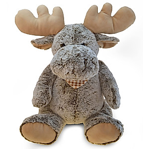 DolliBu Plush Moose Stuffed Animal Pillow Size - Super Soft Animal Pillow for Kids, Cozy Nap Buddy, Floor Pillow for Kids & Toddlers, Jumbo Hugging Plush, Travel Cuddle Pillow for Kids - 18 Inch