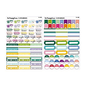 Productivity Sticker Bundle, 850+ stickers, adult calender stickers, variety sticker pack, journal and calendar, Accessories for planning, six sticker sheets per pack!