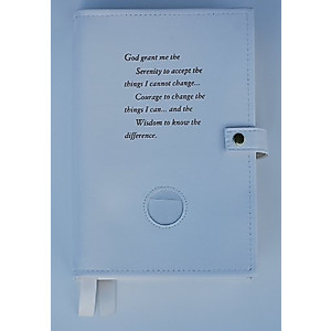 Culver Enterprises Paperback GIANT PRINT Deluxe Double Alcoholics Anonymous AA Big Book & 12 Steps & 12 Traditions Book Cover Medallion Holder White