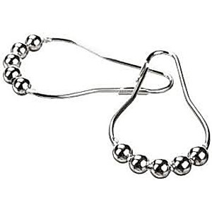 My PlumbingStuff RX2300J JUMBO Clawfoot Tub Add-a-Shower - 60” D-Style Rod with Shower Rings - JUMBO Chrome-Bell Showerhead - B3100 Ball-Valve Technology - 12 Shower-Curtain Rings