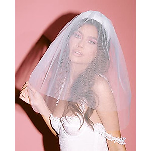 xo, Fetti Bachelorette Party Decorations Rhinestone Headband with Detachable Veil | White Headpiece Bridal Shower Gift, Bridesmaid Favors