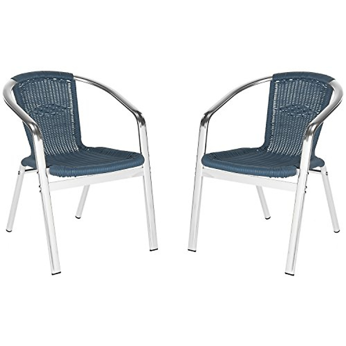 Safavieh Home Collection Wrangell Teal Indoor-Outdoor Stacking Arm Chair