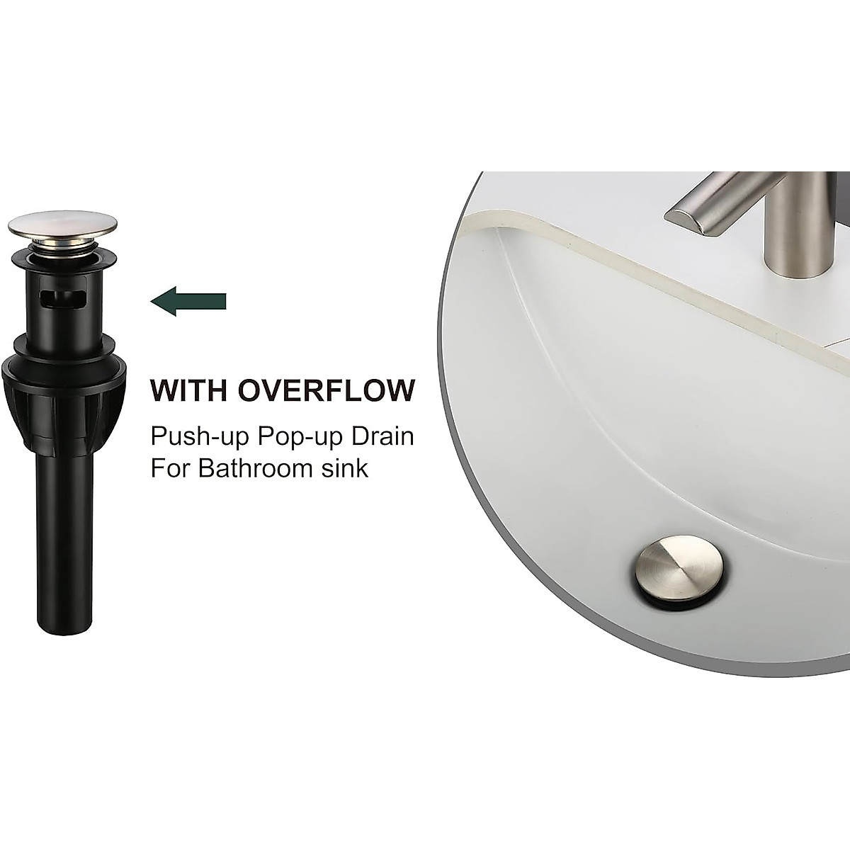 Derengge 2 Handle Brushed Nickel Bathroom Sink Faucet 3 Hole Faucet with Overflow Pop up Drain,360° Swivel Spout 4 Inch Centerset Bathroom Faucet without Supply Hoses,Meets cUPC NSF 61-9 AB1953,2 Pack