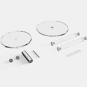 CRYSFLOA Small Side Table Acrylic Small Drink Table Clear End Table Modern Accent Acrylic Table 10 inch Round Drink Table for Living Room Dorm Bedroom Bathroom Office Outdoor Business 10’’x10’’x21.5’’