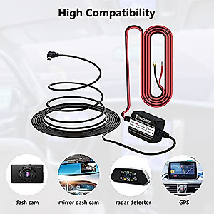 Biuone Hardwire Kit for Dash Cam 11.5ft Mini USB Dash Cam Low Voltage Protection Car Dash Camera Charger Power Cable