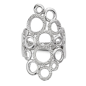 Solid 925 Sterling Silver and Textured Circles Ring Band Size 8