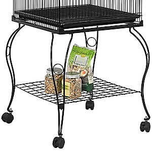 Topeakmart 55'' Triple Roof Top Large Medium Parrot Bird Cage for Cockatiel Conure Green Cheek Parakeet Caique with Removable Stand