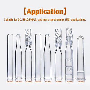 PEKYBIO Vial Insert, 6x31 mm Clear Glass Insert Conical Base, Volume 300 ul, Pack of 100