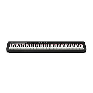 Casio Privia PX-S1100 Digital Piano Bundle with Adjustable Stand, Bench, Sustain Pedal, Instructional Book, DVD, Online Piano Lessons, and Polishing Cloth - Black