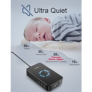 【Screen Display & Interval Timer】ENUSUNG Nice Mouse Mover, Undetectable Mechanical Mouse Jiggler, With ON/OFF Switch and Adjustable Timer(between 5-60s), Silent Automatic Mouse Shaker, Keeps PC Active