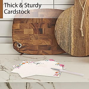 LotFancy Recipe Cards, 4x6 Inch, 60 Count, Double Sided, Blank Recipe Cardstock, Floral Recipe Index Cards