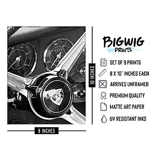 BigWig Prints Porsche 911 Poster - Porsche Wall Art, Vintage Car Poster, 911 GT3 RS Art, Garage Decor, Classic Car Wall Decor, Artwork for Garage - Unframed Set of 9 (8x10)