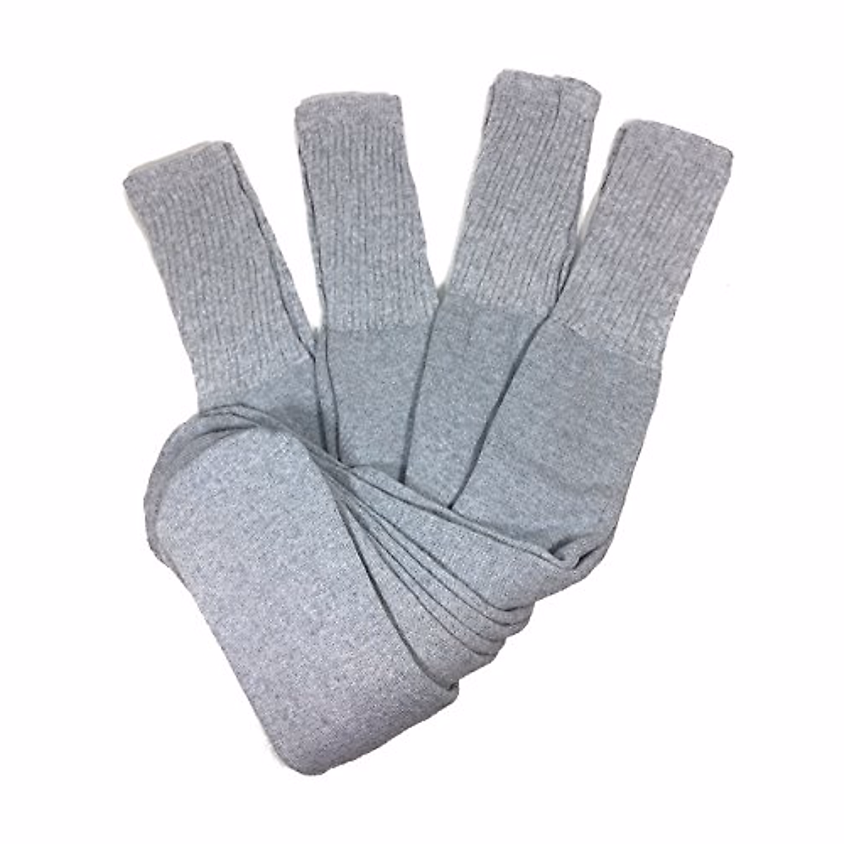 Mens Big and Tall Sports Tube Socks Long Over the Calf - 24 inch (4 Pairs) (Grey)