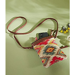 Mona B Canvas Handbag for Women | Zipper Bag | Crossbody Bag | Stylish Vintage Recycled Upcyled Bags Women (Brown-Sloane)