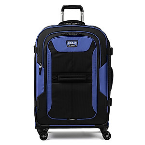 Travelpro Bold Softside Expandable Check in Spinner Luggage, Check in 26-Inch, Blue/Black
