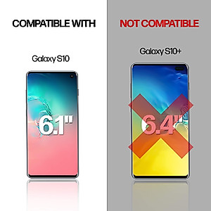 Power Theory Designed for Samsung Galaxy S10 Screen Protector [Not Glass], Easy Install Kit, Case Friendly, Full Cover, Flexible Film Anti Scratch, 2 Pack