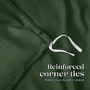 White Classic Avocado Dark Green Duvet Cover King Size Zipper Closure - Luxury Soft King Duvet Cover Set 3 Piece, 1 Duvet Cover 104x90 and 2 Pillow Shams | Comforter Not Included